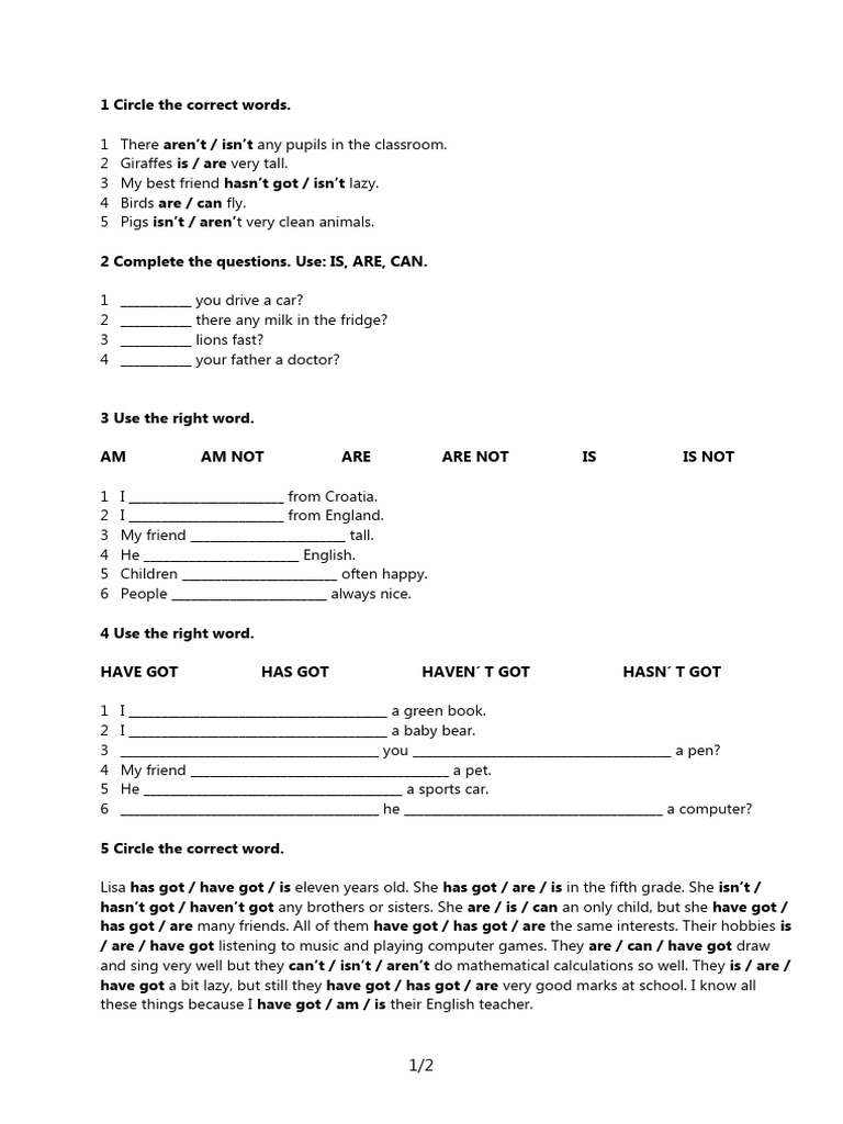 Ispit Znanja Iz Engleskog Jezika Za 5 Razred | PDF