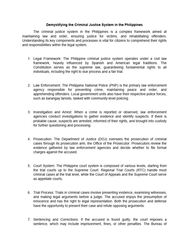 Philippine Criminal Justice Guide | PDF | Prosecutor | Crime & Violence