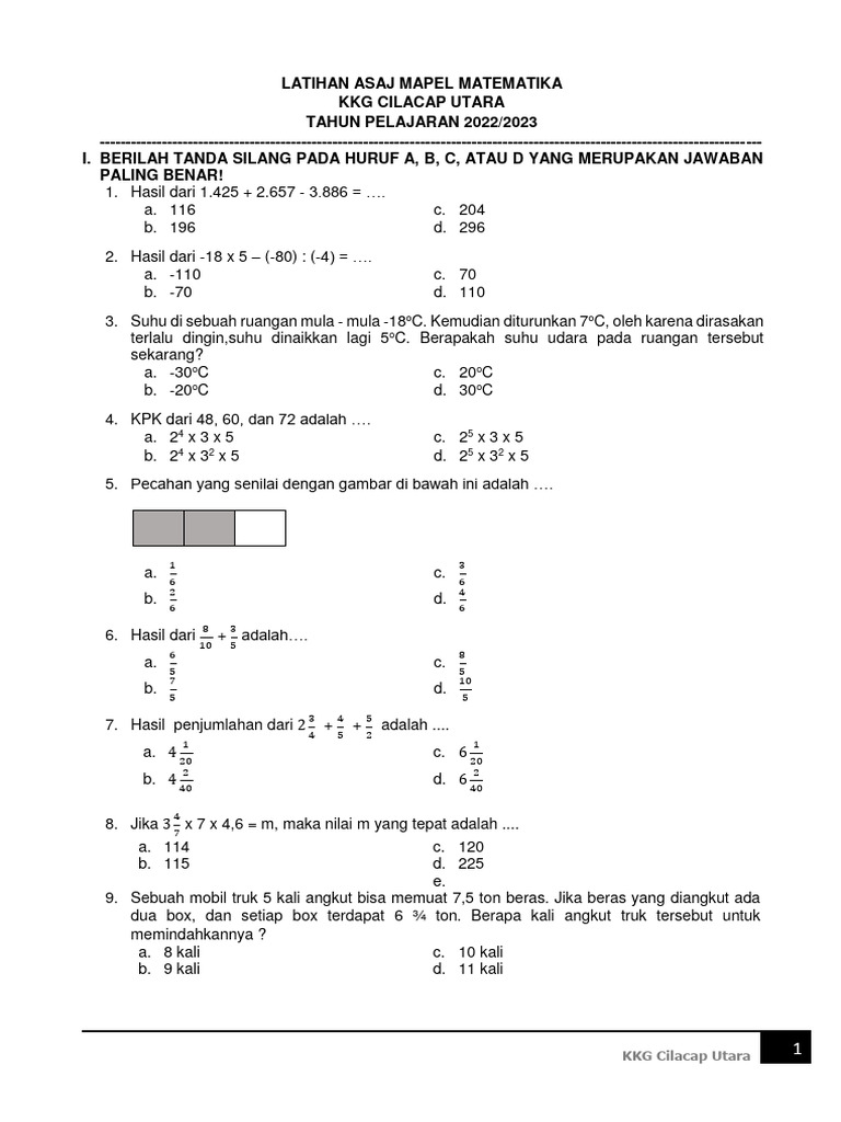 Soal ASAJ - Matematika | PDF