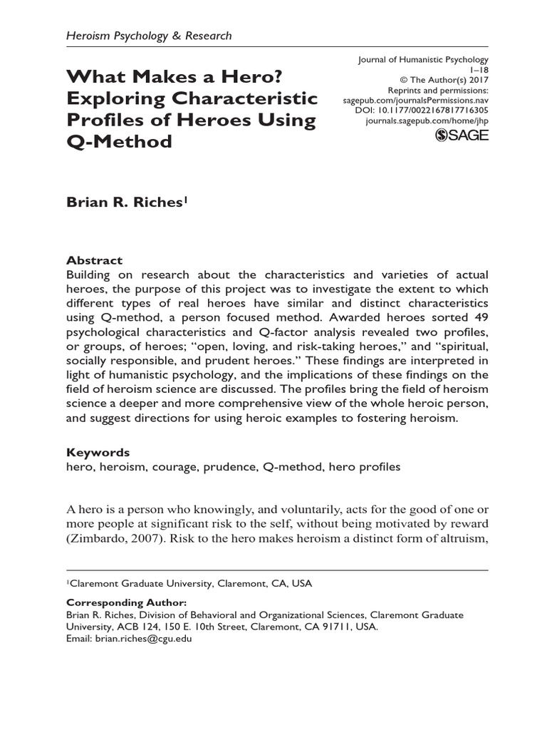 What Makes A Hero Exploring Characterist | PDF | Hero | Courage