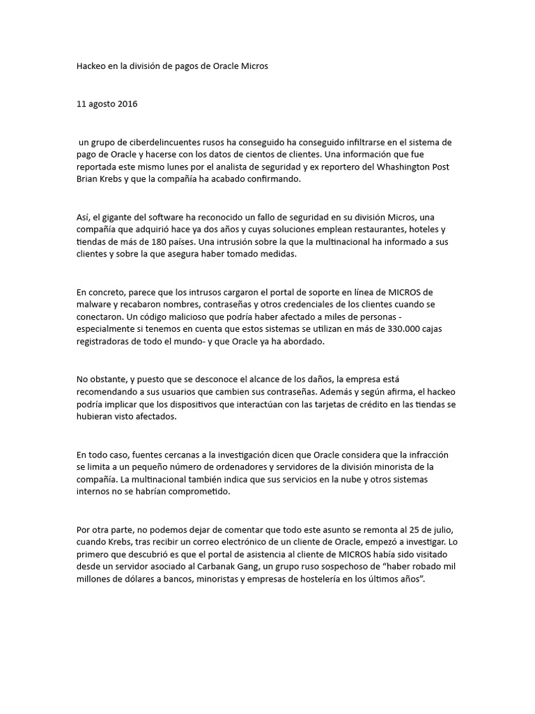 Oracle Pdf Oracle Corporation Malware