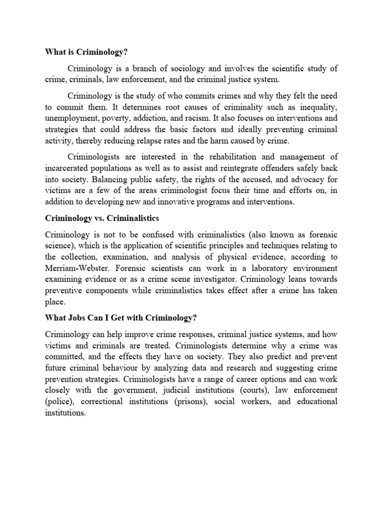 What Is Criminology | PDF | Science & Mathematics