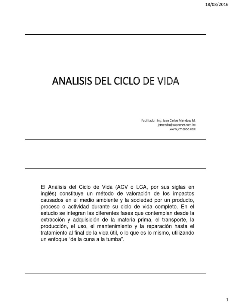 4 Analisis Ciclo De Vida Pdf Evaluación Del Ciclo De Vida Economias