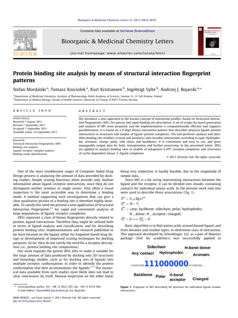 Structural Interaction Fingerprint - 2 | PDF | Docking (Molecular) | Proteins