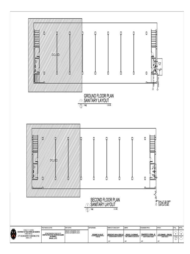Sanitary Layout for Multi-Purpose Building | PDF | Mains Electricity ...