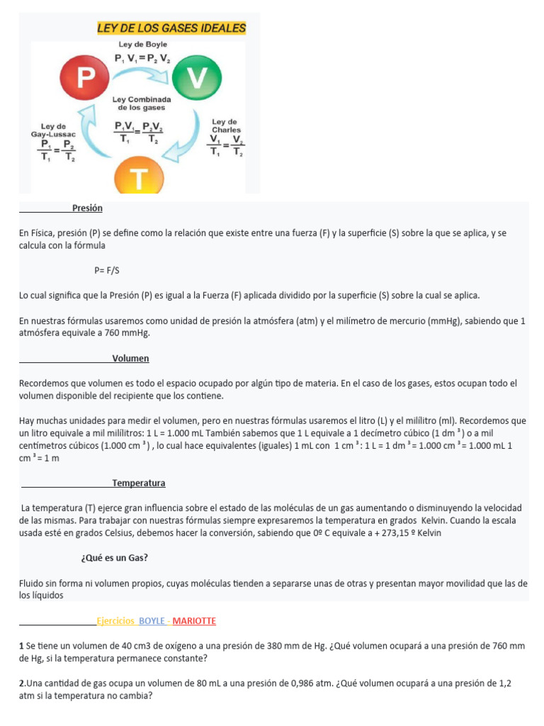 Actividad Leyes de Los Gases | PDF | Gases | Presión