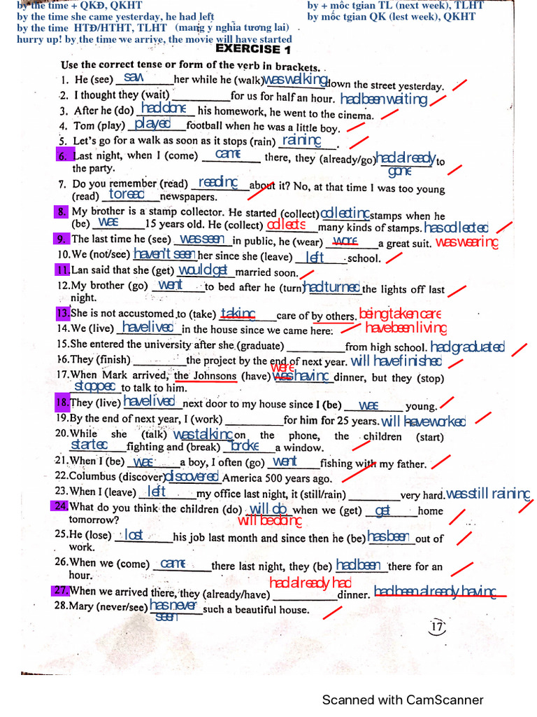 REVISION - VERB TENSES-FORMS (A24) | PDF