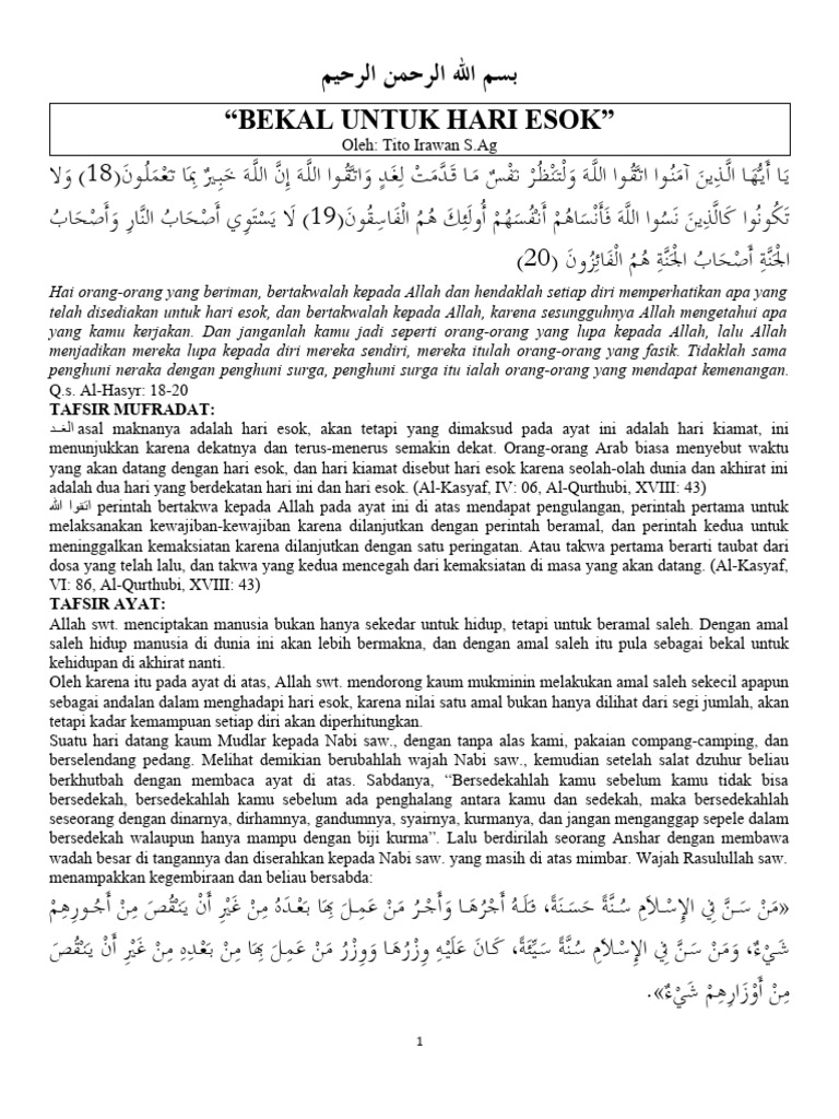 Bekal Amal Saleh untuk Akhirat | PDF | Politik | Agama & Spiritualitas