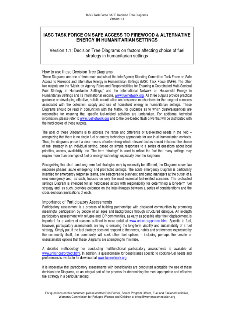 Fuel Strategy Decision Trees in Humanitarian Settings | PDF | Refugee