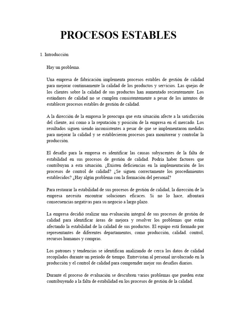Procesos Estables - Diplomado | PDF | Calidad (comercial) | Gestión de ...