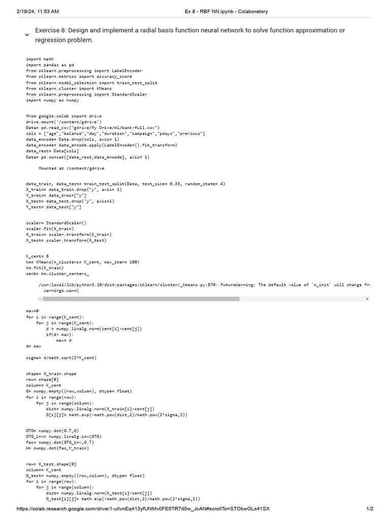 ml ex8 | PDF | Data Analysis | Computing