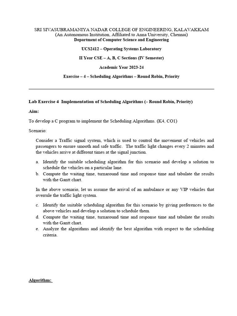 EX 4 - Scheduling Algorithms | PDF | Scheduling (Computing ... EX 4 - Scheduling Algorithms | PDF | Scheduling (Computing ...