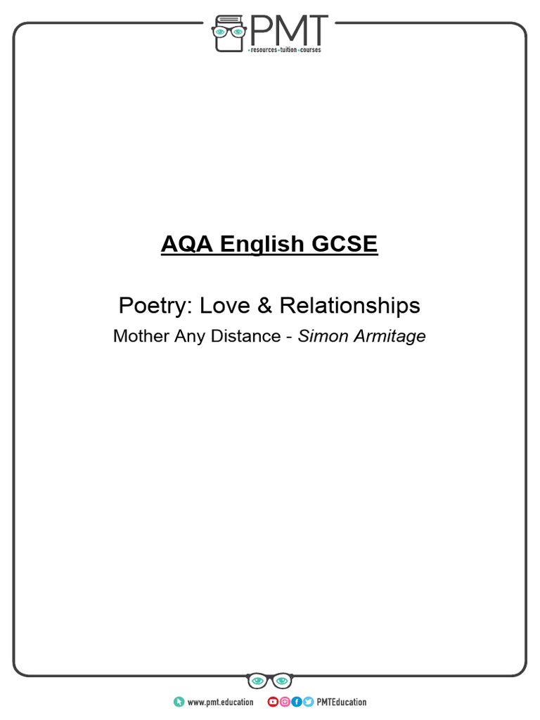 Mother Any Distance - Simon Armitage | PDF | Poetry