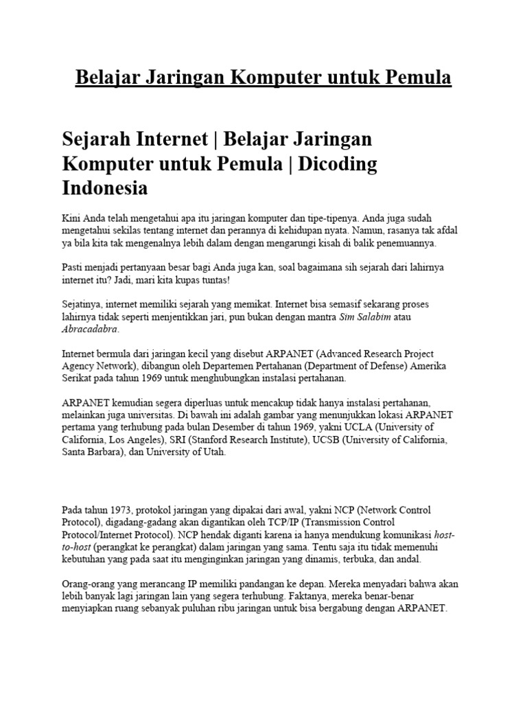Belajar Jaringan Komputer Untuk Pemula Pdf