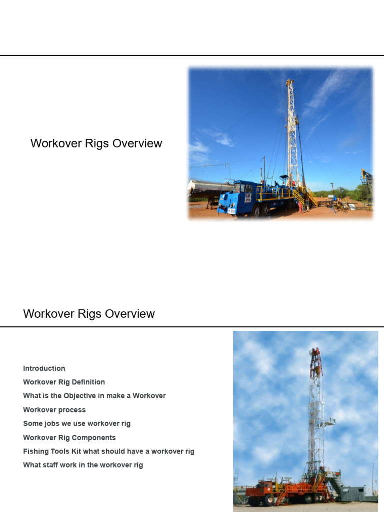 Workover Rigs Overview | PDF | Drilling Rig | Oil Well