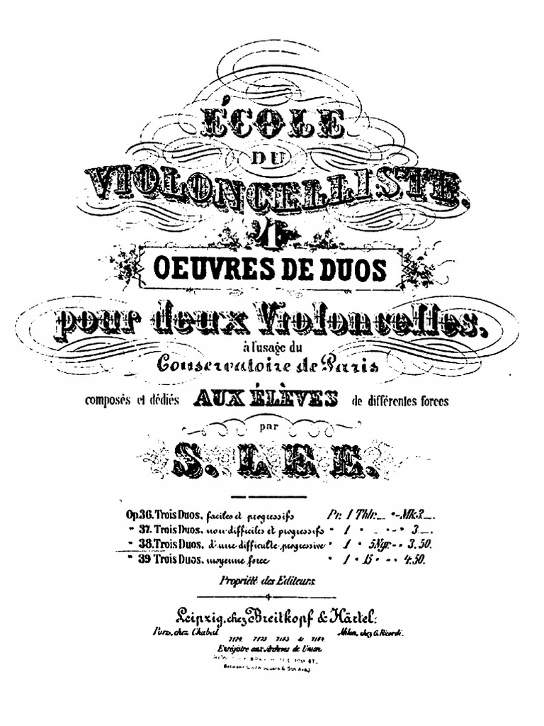 Sebastian Lee Cello Duet Op. 38 (Part 1) | PDF