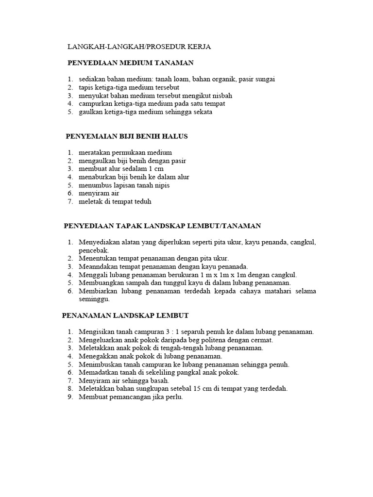 Nota Ringkas Prosedur Kerja | PDF