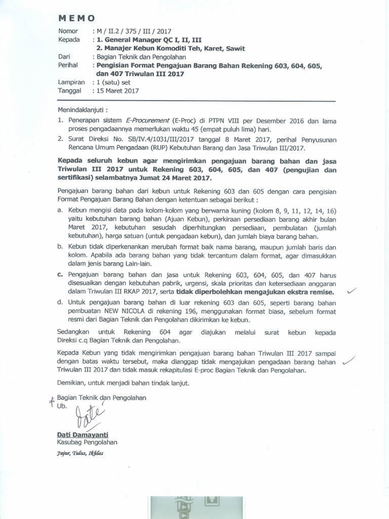 Pengisian Format Pengajuan Barang Bahan | PDF