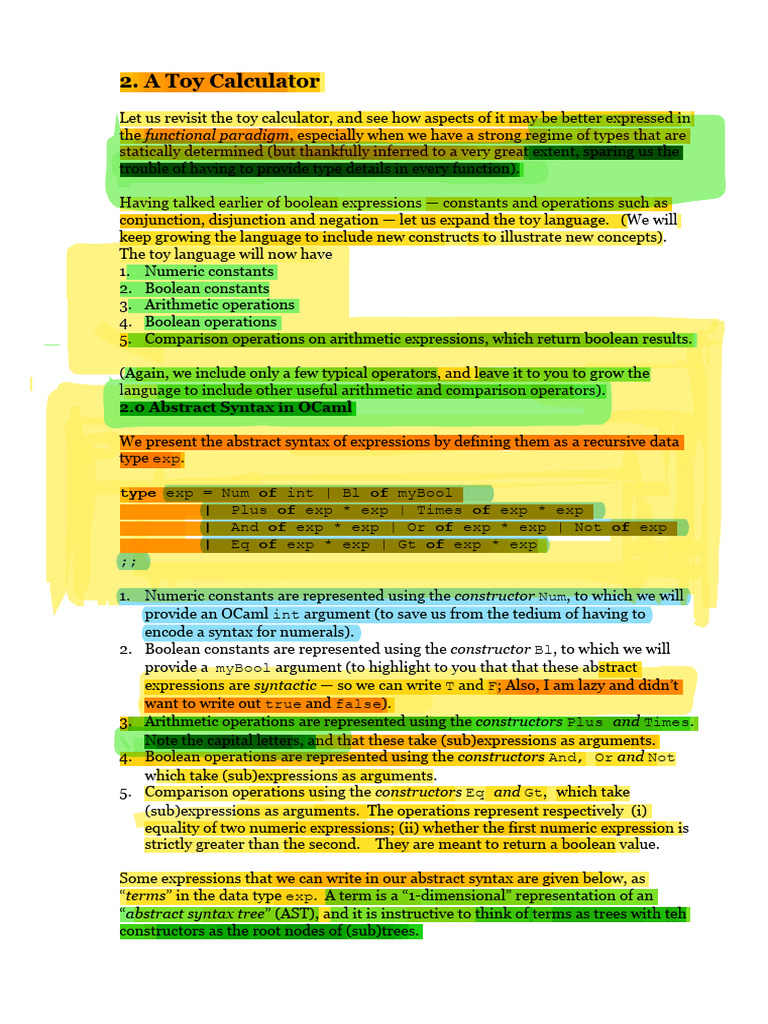 Toy Calculator Revisited - L7 | PDF | Boolean Data Type | Data Type