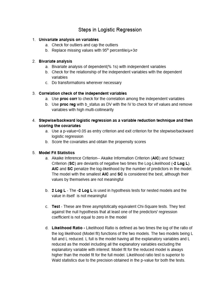Logistic Regression Analysis Steps | PDF | Receiver Operating ...