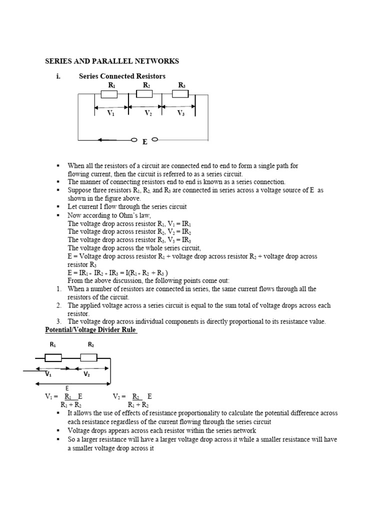 Series and Parallel Networks | PDF | Series And Parallel Circuits | Resistor
