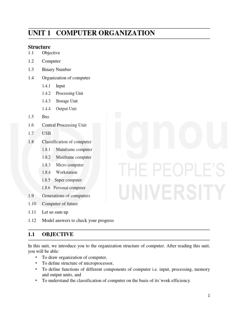 Unit 1 Computer Organiszation | PDF | Random Access Memory | Computer Data Storage