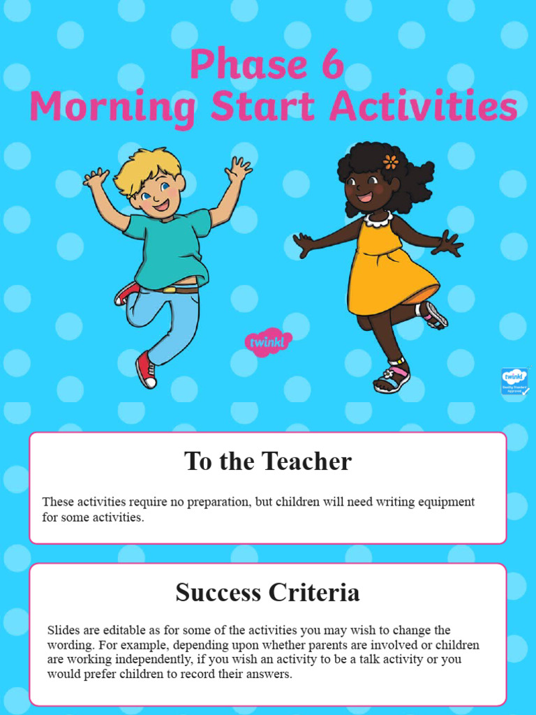 T L 9537 Phase 6 Phonics Morning Starter Activities Powerpoint Ver 3 ...