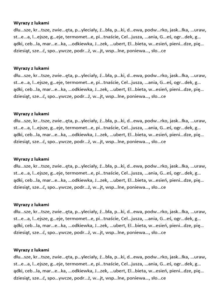 Dyktando Z Lukami | PDF