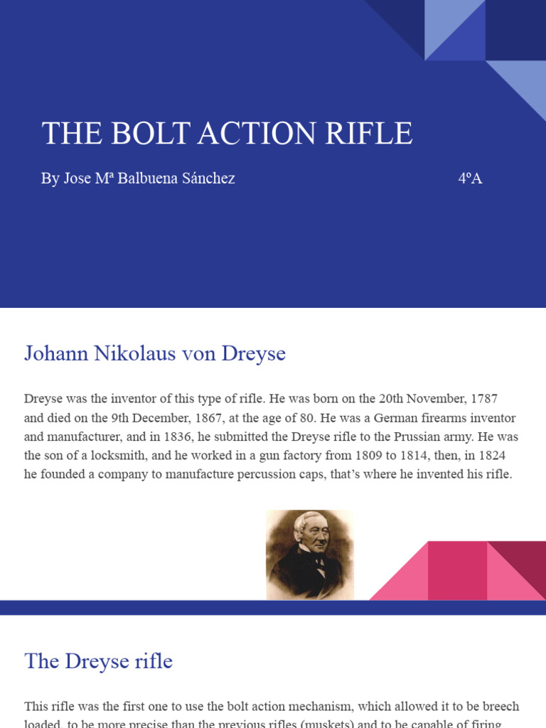 History and Mechanism of Bolt Action Rifles | PDF