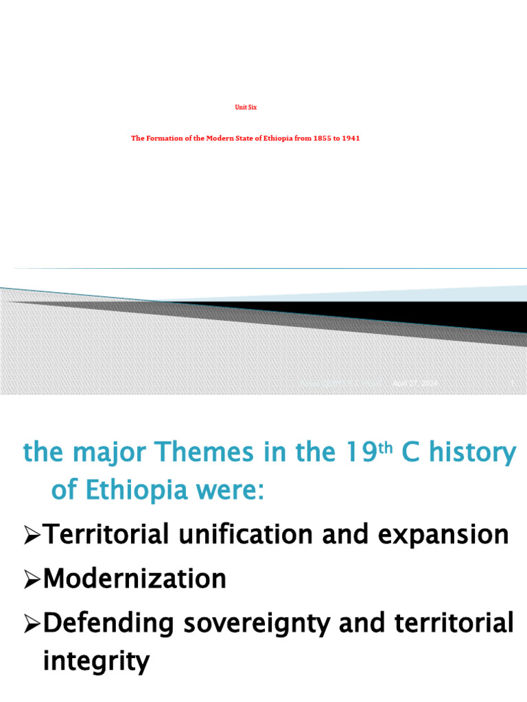 Unit 6 The Formation of The Modern State of Ethiopia From 1855 To | Download Free PDF | Ethiopia