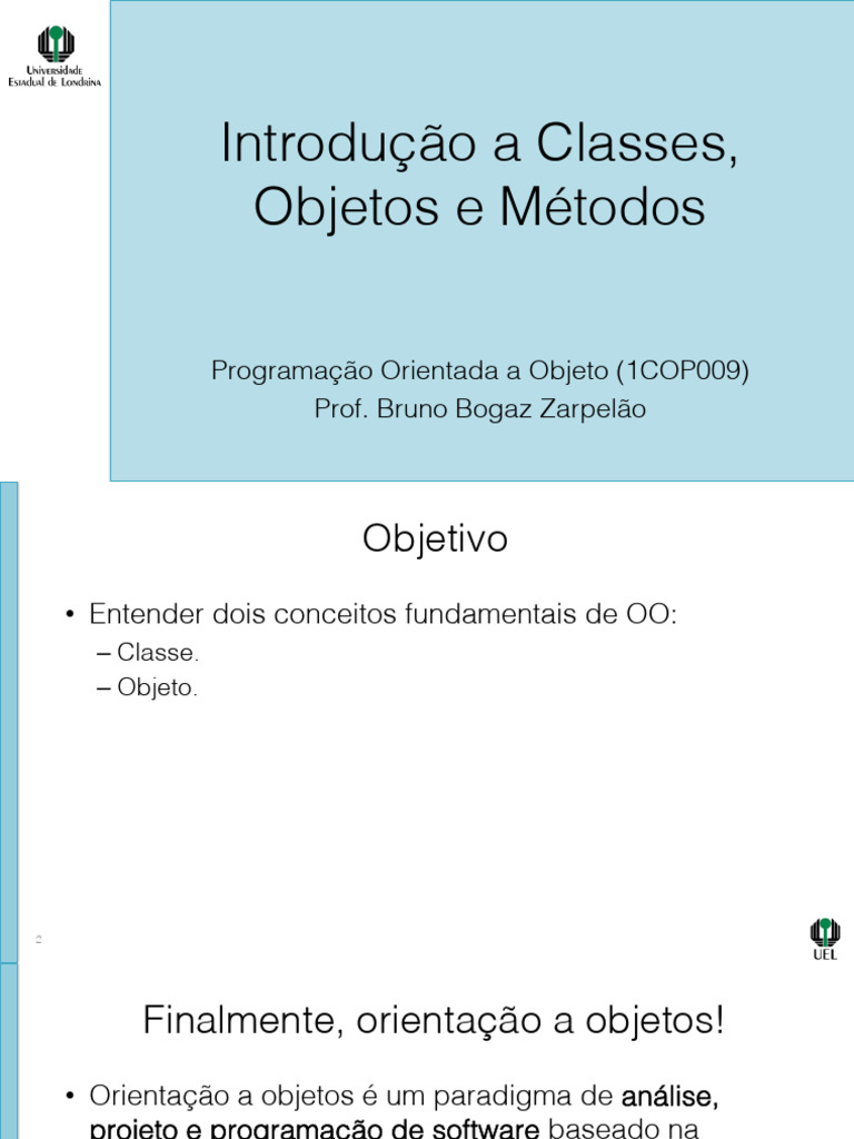 Classes Objetos Aspectos Basicos Pdf Classe Programação De