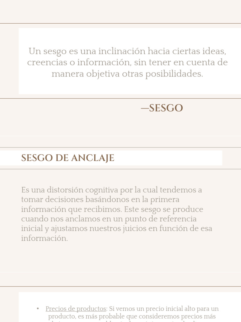 Tipos de sesgos cognitivos explicados | PDF | Parcialidad | Neurociencia