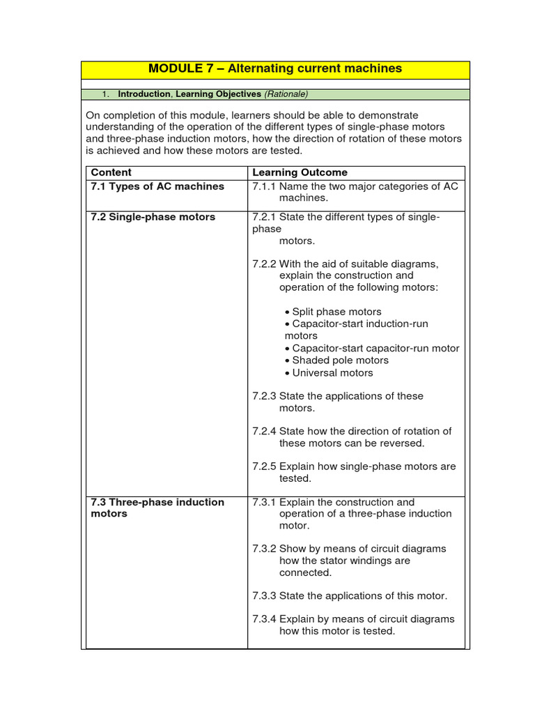 Alternating Current Machines Notes | PDF | Electric Motor ...