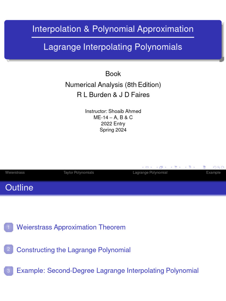 Lagrange Interpolation Slides | Download Free PDF | Polynomial | Interpolation