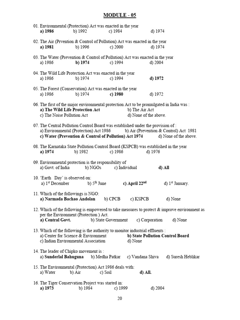 Module 5 MCQ | Download Free PDF | Water | Waste