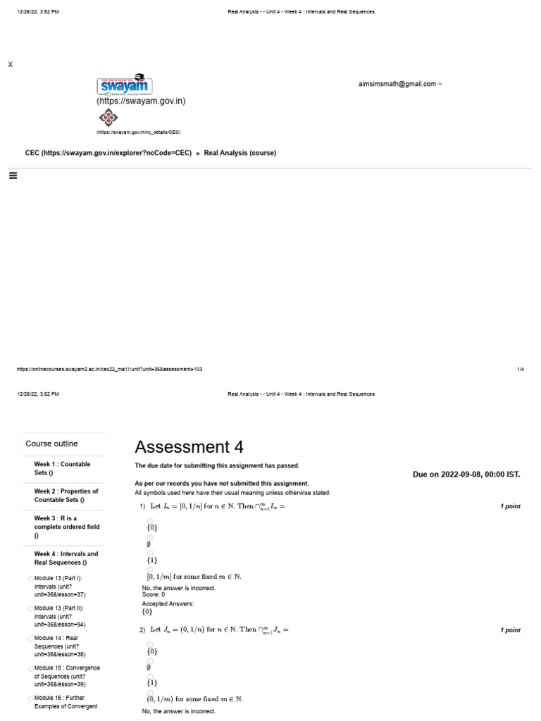 Real Analysis - Unit 4 - Week 4 - Intervals and Real Sequences | PDF | Sequence | Real Analysis