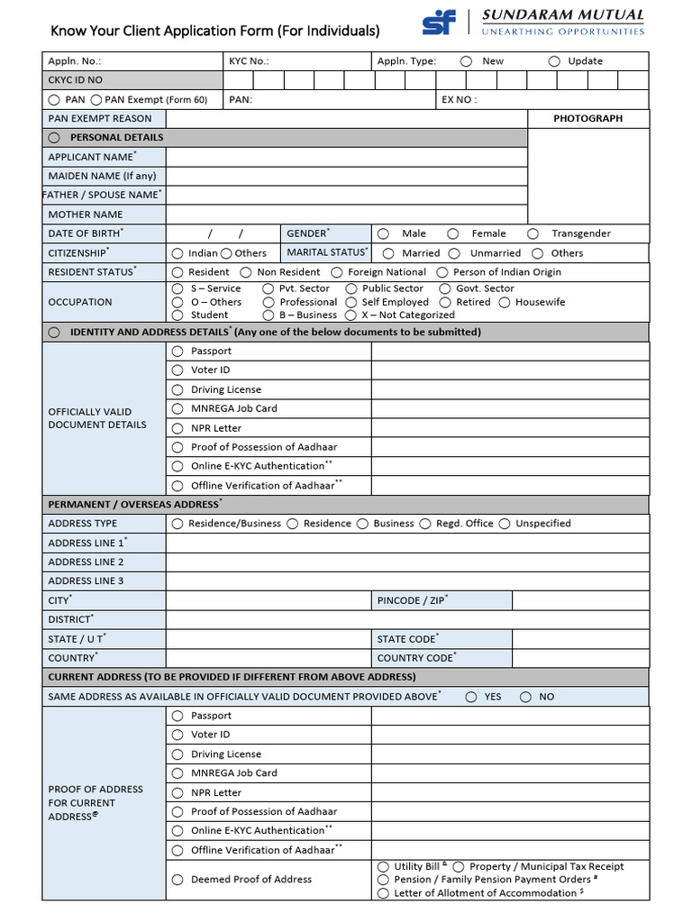 Subdaran KYC FORM | PDF | Access Control | Government And Personhood