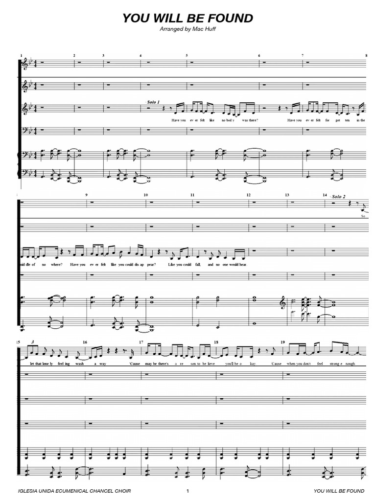 You Will Be Found Choral Arrangement | PDF