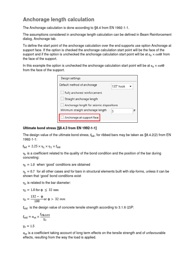 Anchorage Length Calculation | PDF | Stress (Mechanics) | Building ...