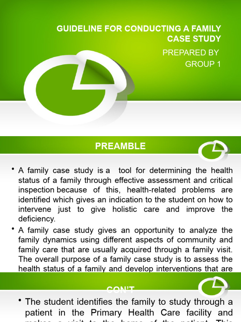 GUIDELINE FOR CONDUCTING A FAMILY CASE STUDY | PDF | Psychology ...