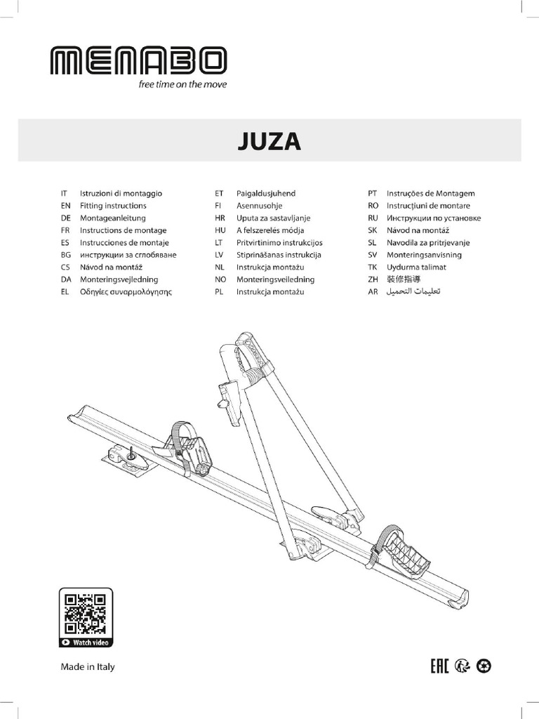 Manual Bike Carrier Menabo Juza | PDF
