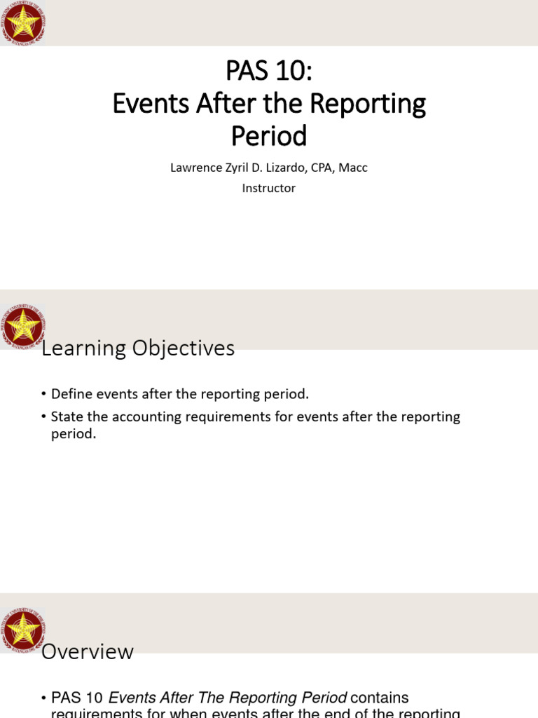 PAS 10 Updated | PDF | Going Concern | Corporations