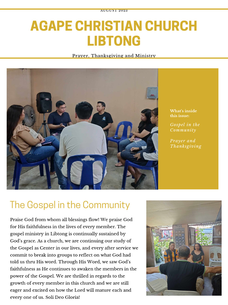 Agape Newsletter August | PDF | Prayer | God