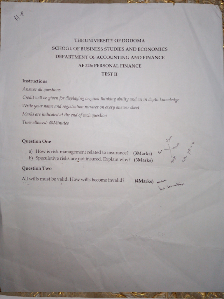 AF 326 test and past paper | PDF