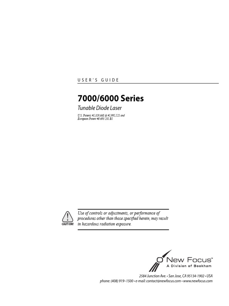 New Focus Vortex 6000 Laser Controller | PDF | Laser | Modulation