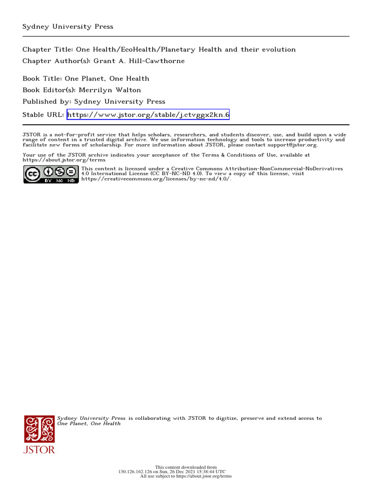 One Planet One Health F Pacini | PDF | Medicine | Health Sciences