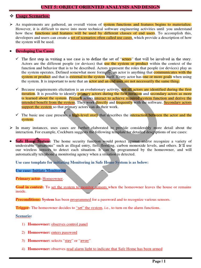 SE Unit 05 BSW | PDF | Class (Computer Programming) | Use Case