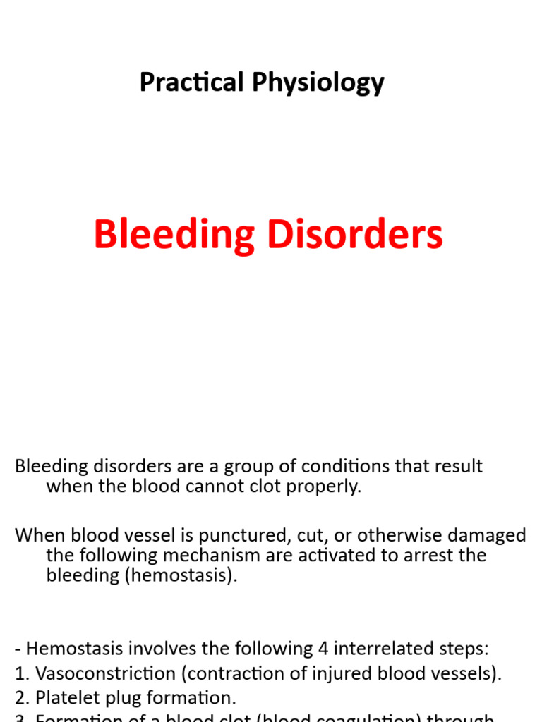 Understanding Bleeding Disorders and Tests | PDF | Coagulation | Bleeding