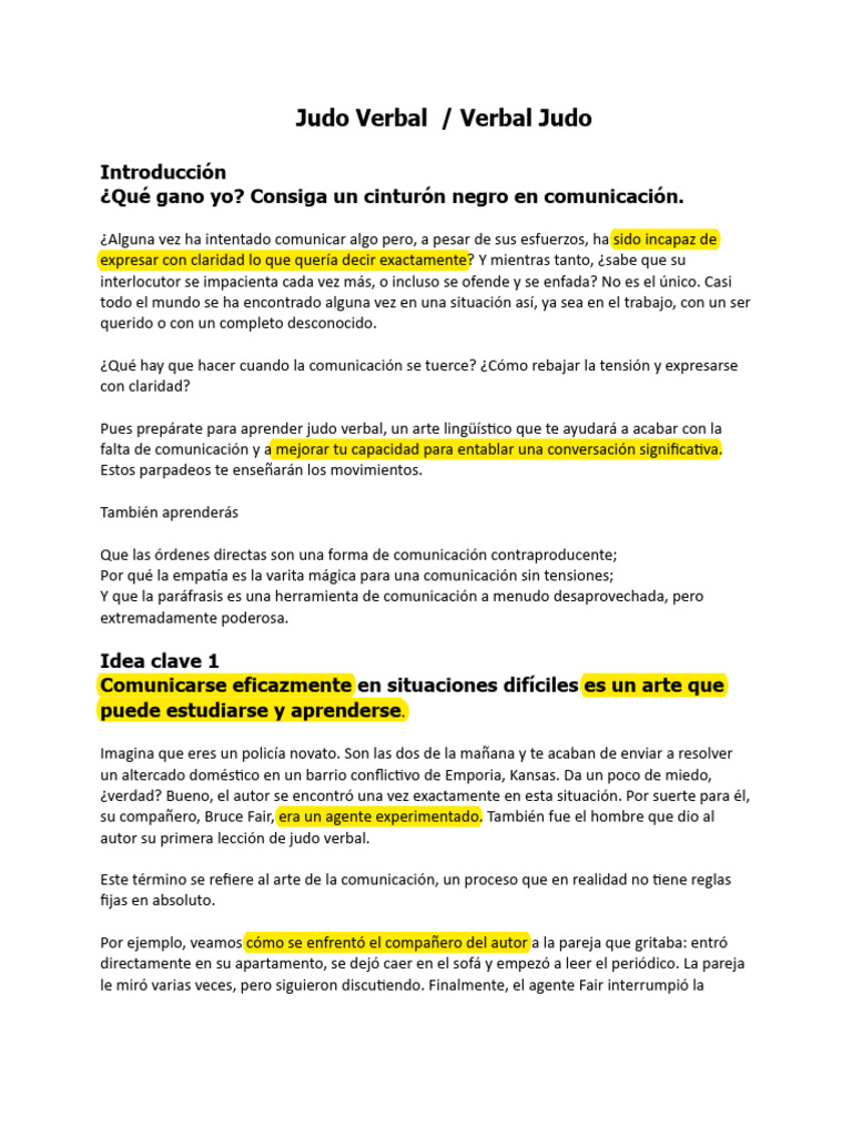 Clase 3 - Judo Verbal | PDF | Policía | Comunicación