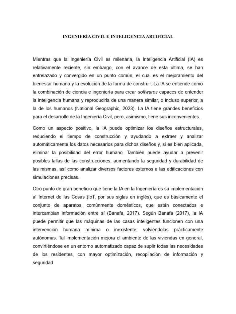 INGENIERÍA CIVIL E INTELIGENCIA ARTIFICIAL | PDF | Inteligencia ...